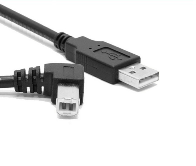 China USB2.0 A Male To Right Angle USB B Cable For Scanners Printers ...